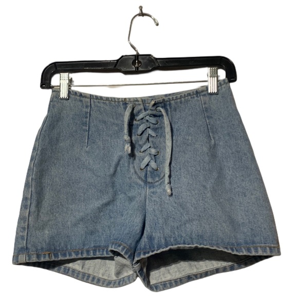 Vintage | Shorts | Vintage Lace Up Jean Shorts | Poshmark